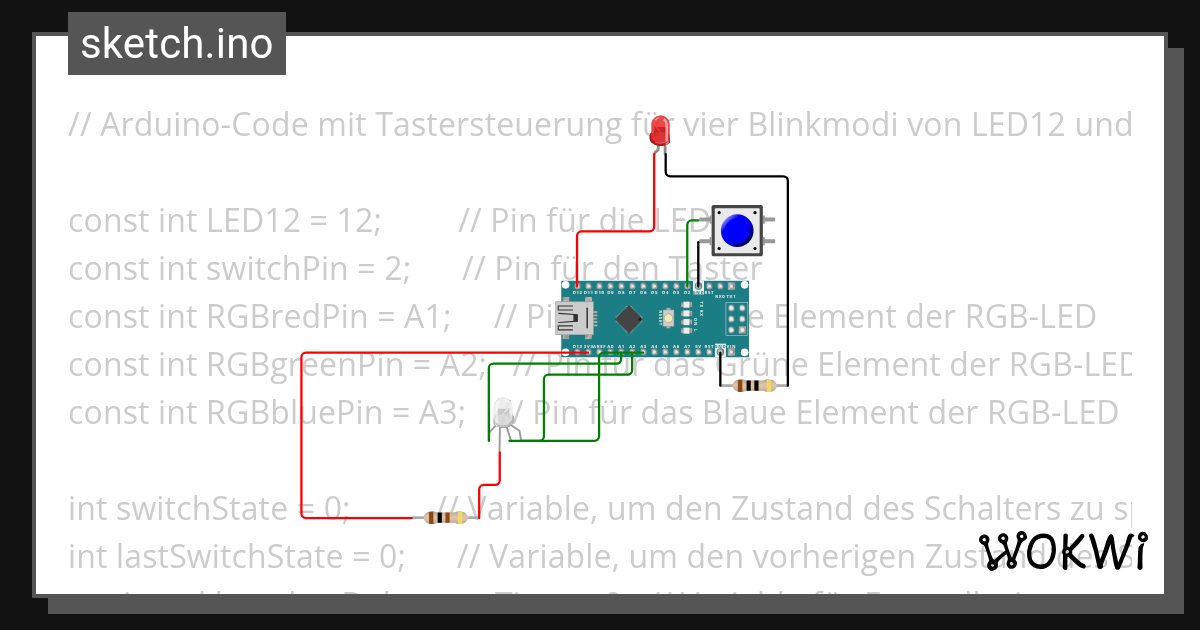 Switch mit Blink LED Copy - Wokwi ESP32, STM32, Arduino Simulator