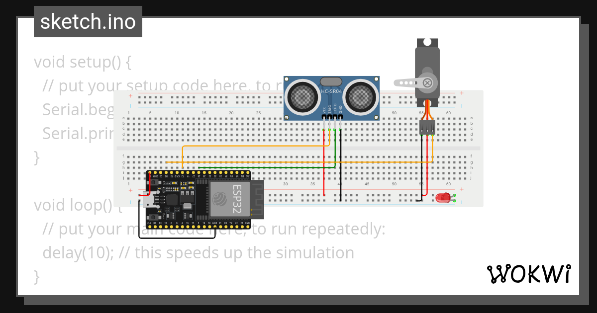 servo con sensor - Wokwi ESP32, STM32, Arduino Simulator