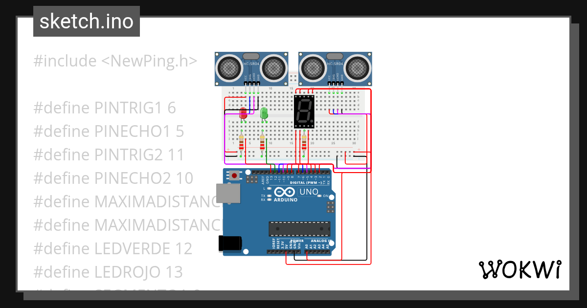 Práctica 05D - Control de aforo de un aparcamiento - Wokwi ESP32, STM32, Arduino Simulator