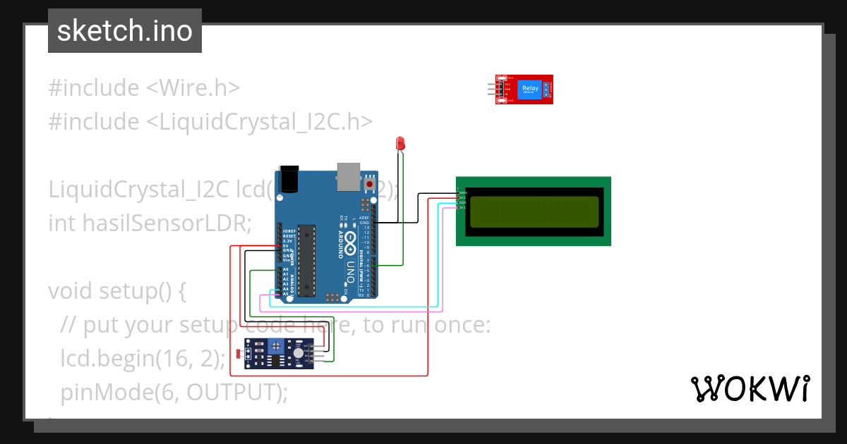 LDR I2C - Wokwi ESP32, STM32, Arduino Simulator
