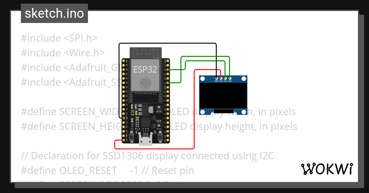 texting on oled BY ARVIND - Wokwi ESP32, STM32, Arduino Simulator