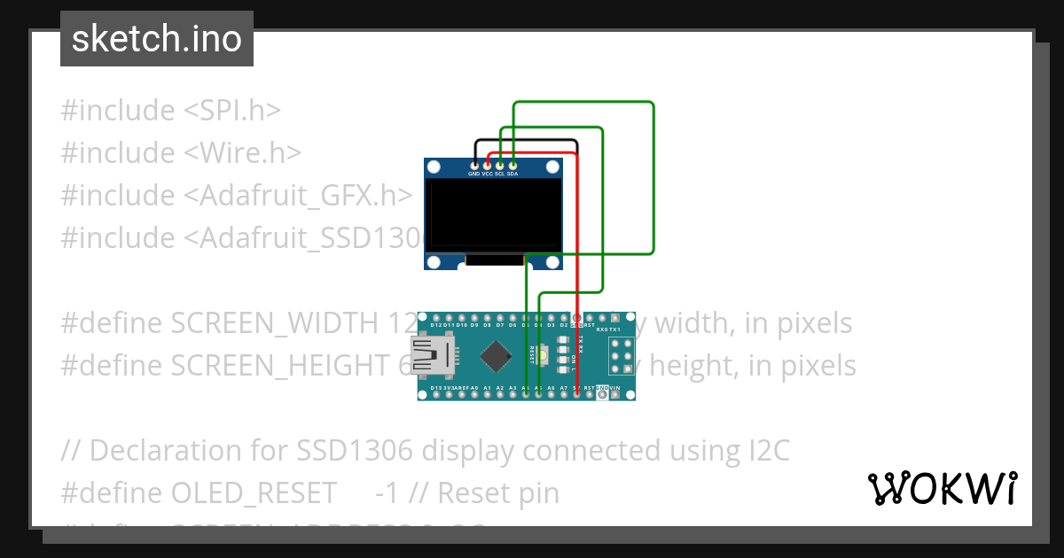 Nano Oled Texting Wokwi Esp32 Stm32 Arduino Simulator 1301