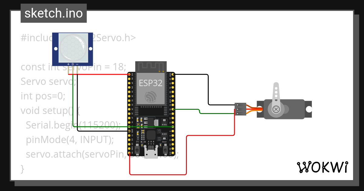 Pir And Servo Esp32 Exp 2 Wokwi Esp32 Stm32 Arduino Simulator 5901