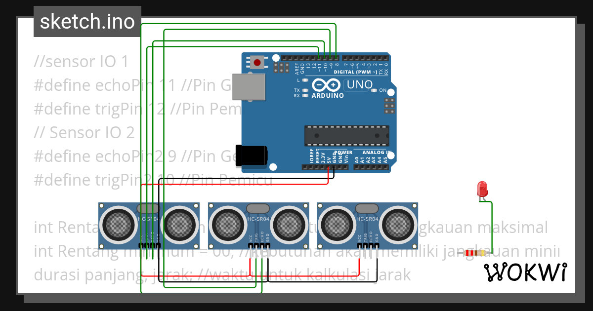 Sensor Jarak Wokwi Esp32 Stm32 Arduino Simulator