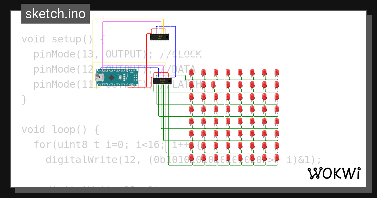 Simulasi Led Matrix 8x8 Wokwi Esp32 Stm32 Arduino Simulator 4379