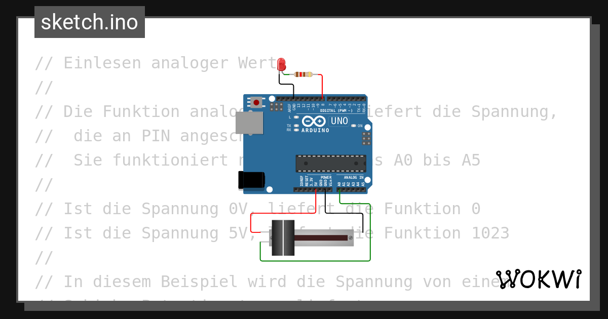 Analog Poti Spannung Wokwi Esp32 Stm32 Arduino Simulator 2988