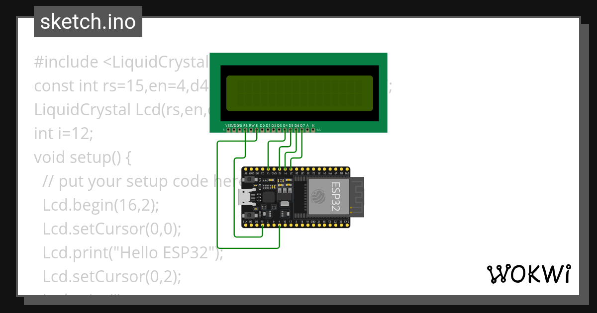 Hello ESP32 - Wokwi ESP32, STM32, Arduino Simulator