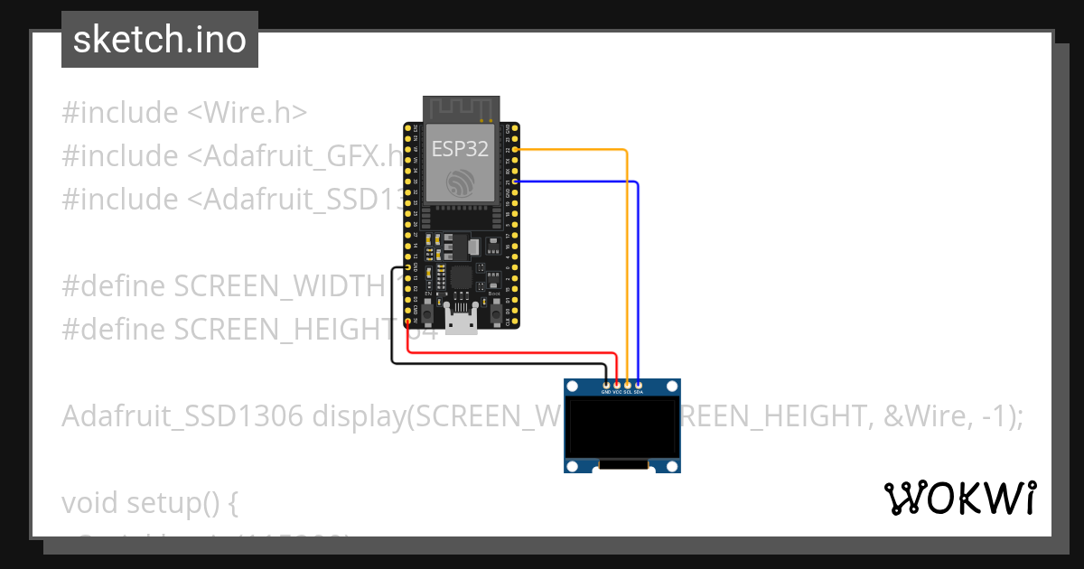 esp32 ssd1306 disp - Wokwi ESP32, STM32, Arduino Simulator