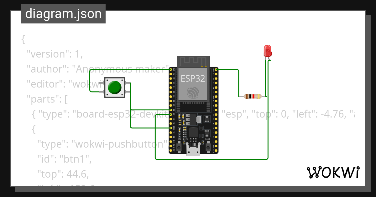 push button - Wokwi ESP32, STM32, Arduino Simulator