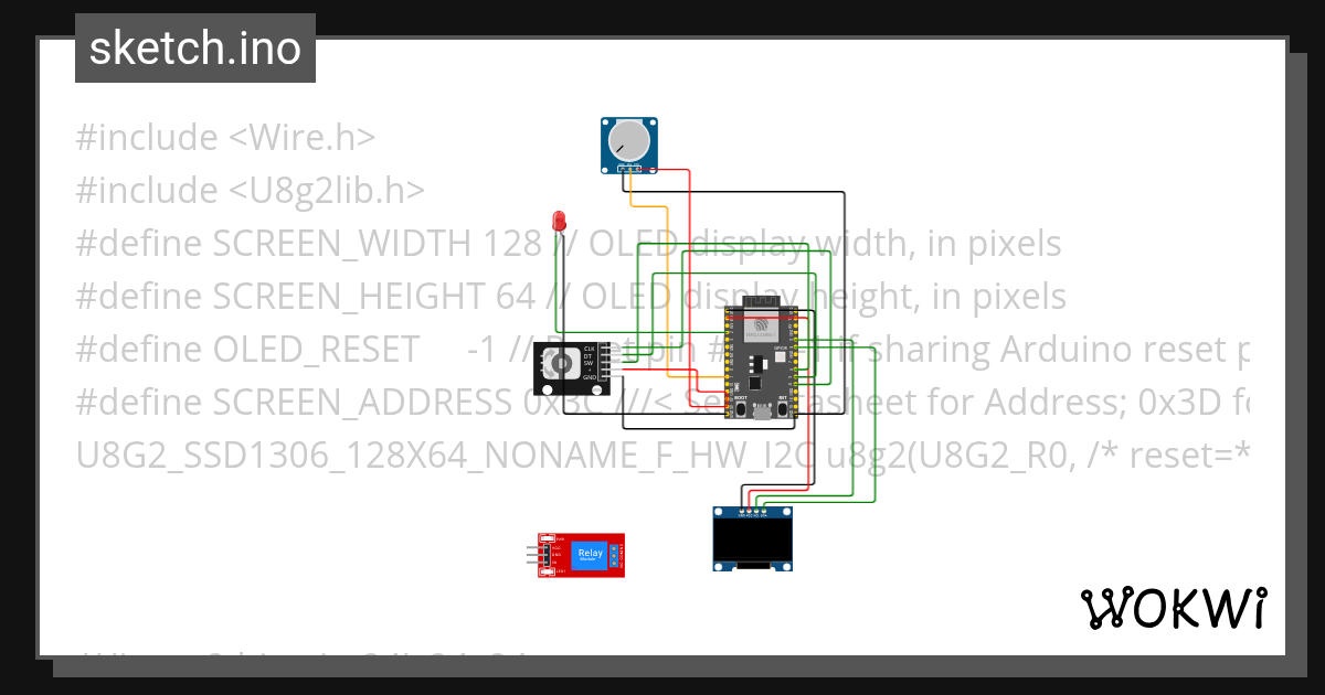 ESP32 Encoder and OLED - Wokwi ESP32, STM32, Arduino Simulator