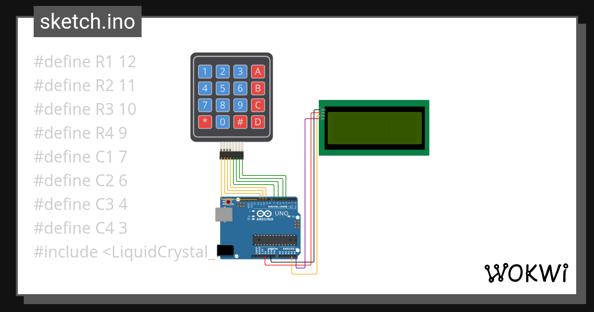 KEYPAD NO LIBRARY - Wokwi ESP32, STM32, Arduino Simulator