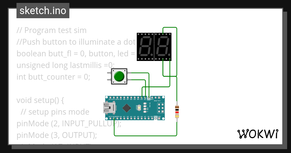 Test Sim Led And Button Wokwi Esp32 Stm32 Arduino Simulator 
