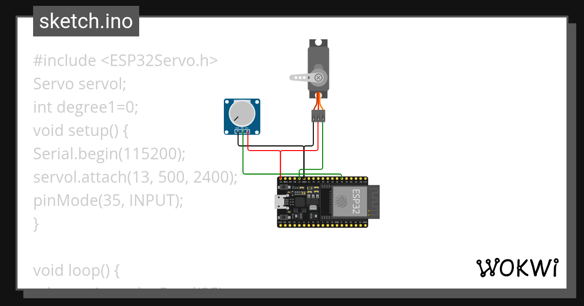 Servo control - Wokwi ESP32, STM32, Arduino Simulator