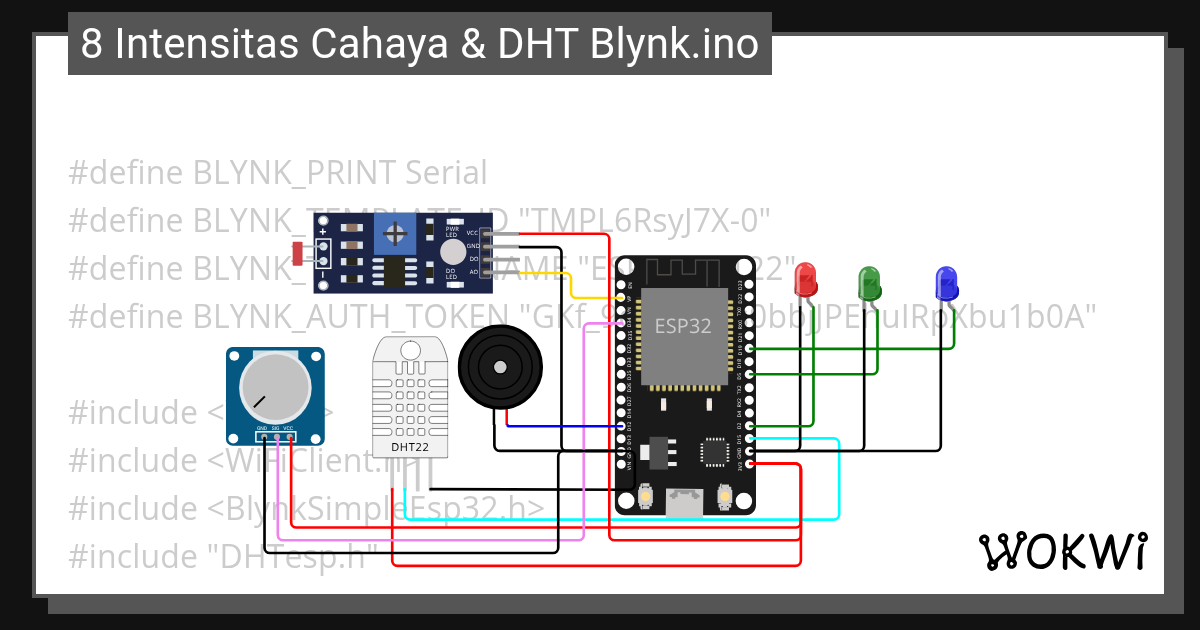 8 Intensitas Cahaya & DHT Blynk2.ino - Wokwi ESP32, STM32, Arduino Simulator