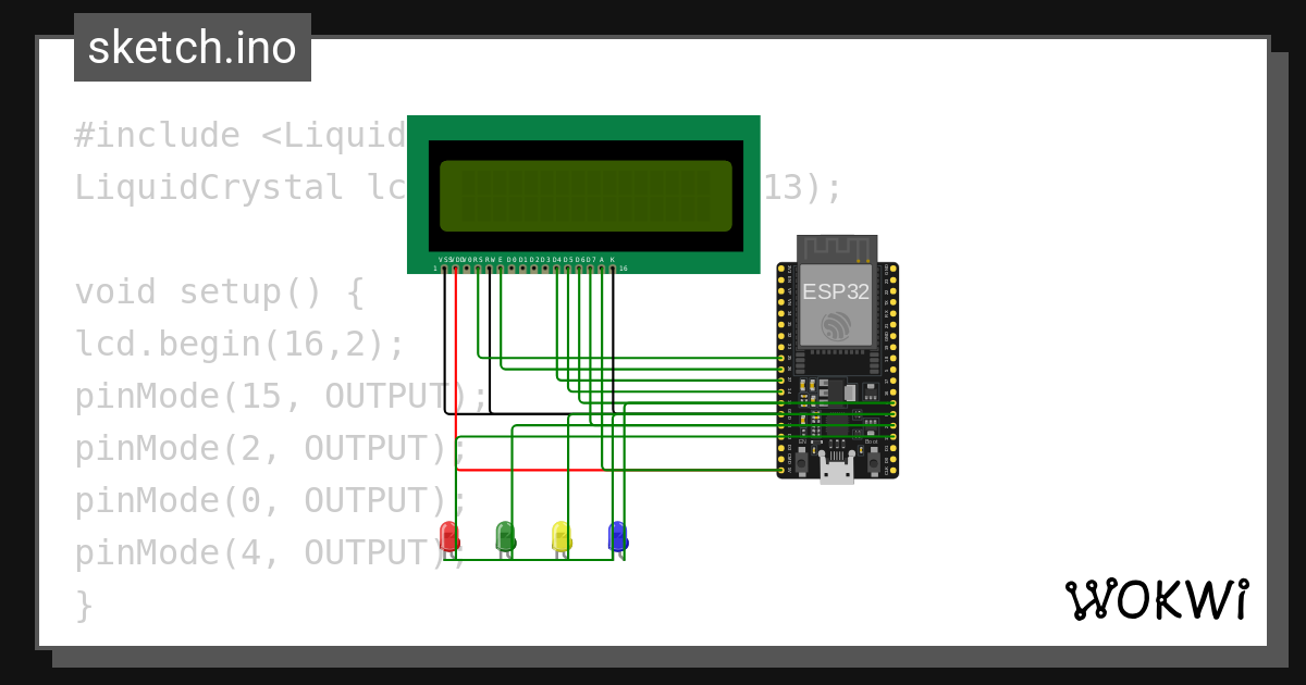 Lcd Dispay With Light Wokwi Esp32 Stm32 Arduino Simulator