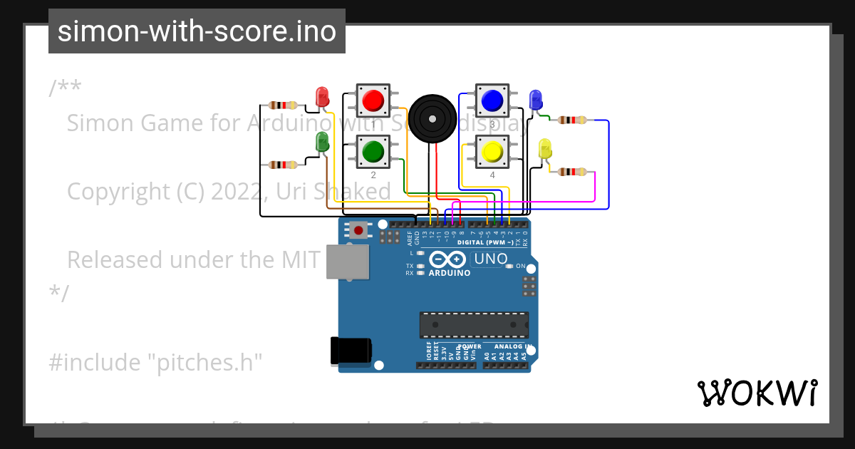 simon-with-score.ino Copy - Wokwi ESP32, STM32, Arduino Simulator