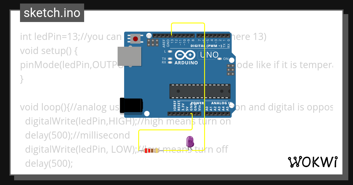 LED light - Wokwi ESP32, STM32, Arduino Simulator