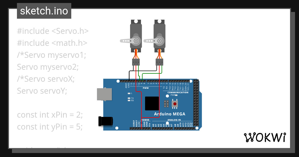 2 Servos Wokwi Esp32 Stm32 Arduino Simulator 