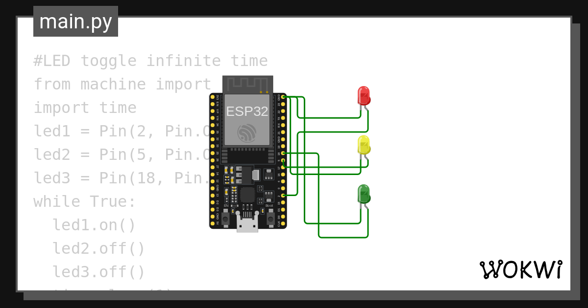 traffic light.py - Wokwi ESP32, STM32, Arduino Simulator traffic light.py - Wokwi ESP32, STM32, Arduino Simulator