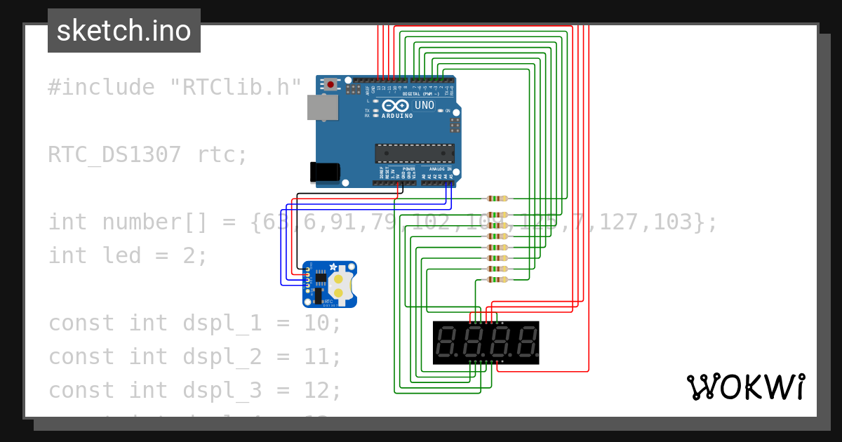 Rtc Sedmisegmentový Displej 05 Wokwi Esp32 Stm32 Arduino Simulator 7742