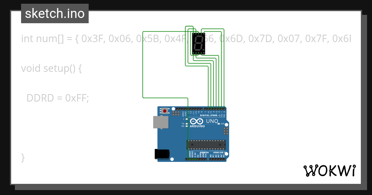 7 Segment Wokwi Esp32 Stm32 Arduino Simulator 