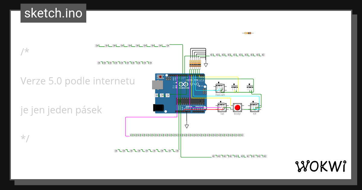 GW-light V6.0 - OneStrip ATTiny - Wokwi ESP32, STM32, Arduino Simulator