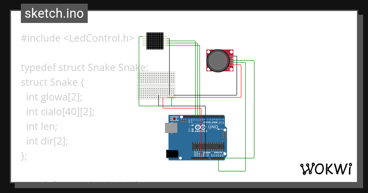Projekt Mikroprocesory - snake - Wokwi ESP32, STM32, Arduino Simulator