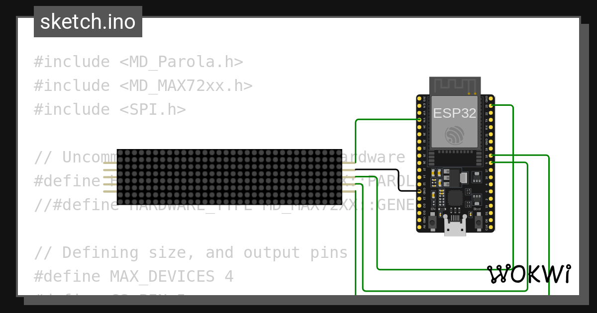 Saskia D2t2 Dot Matrix Wokwi Esp32 Stm32 Arduino Simulator 2347