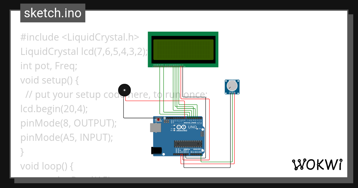 Lcd meter - Wokwi ESP32, STM32, Arduino Simulator