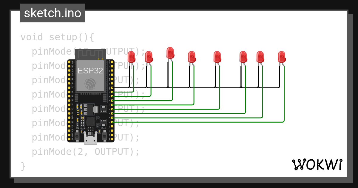 Esp32 Led8 Wokwi Esp32 Stm32 Arduino Simulator 7212