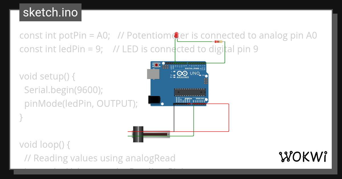 Potentiometer Read Wokwi Esp32 Stm32 Arduino Simulator