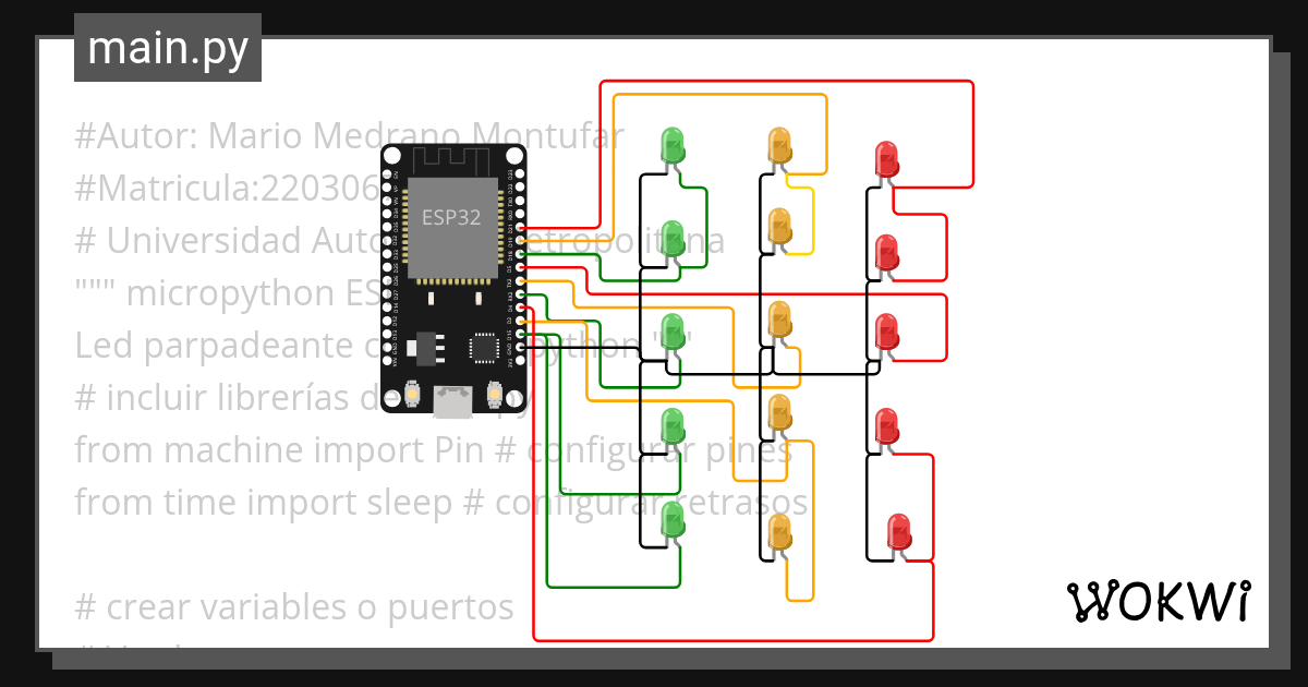 Esp 32 Semaforo Workpractica Wokwi Esp32 Stm32 Arduino Simulator