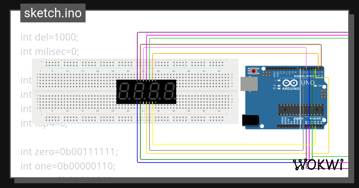4 Digit 7 Segmetn Couterdots Are Hours Wokwi Esp32 Stm32 Arduino 