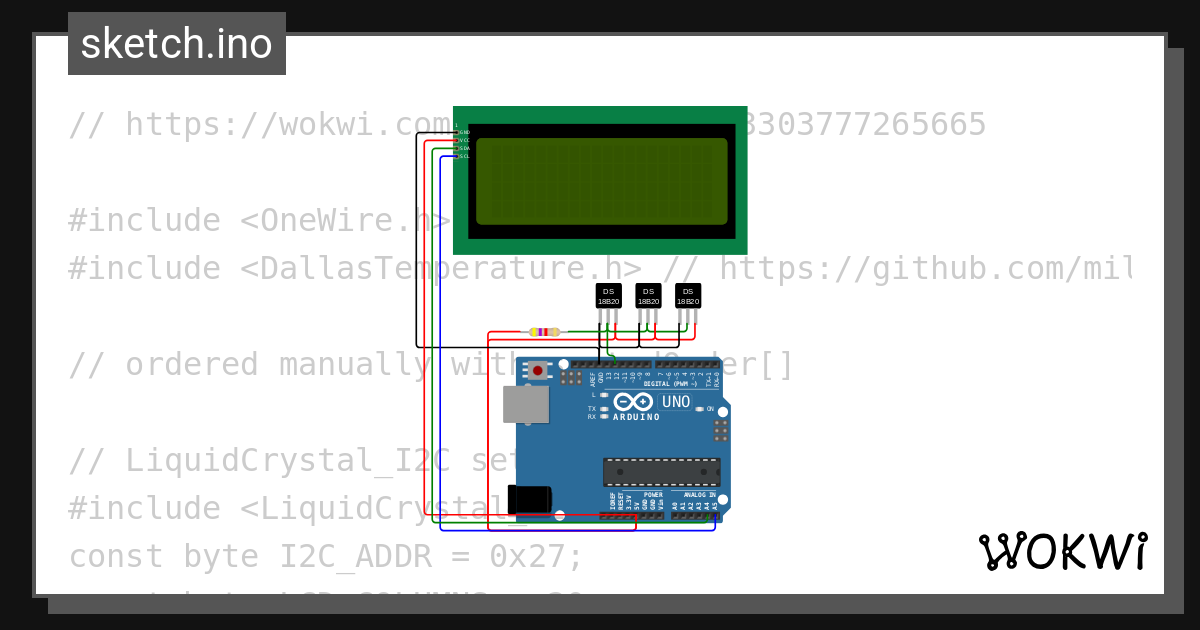 Ds18b20 Devices On Same Bus Wokwi Esp32 Stm32 Arduino Simulator 6909