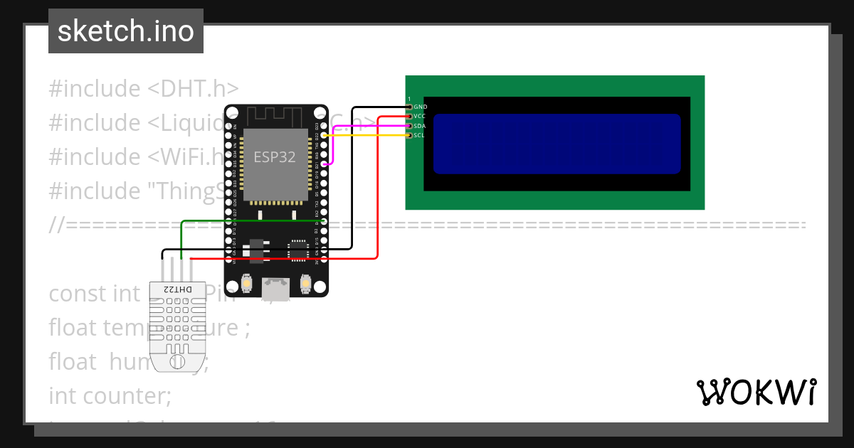 DHT22 Difa H.W UAS - Wokwi ESP32, STM32, Arduino Simulator