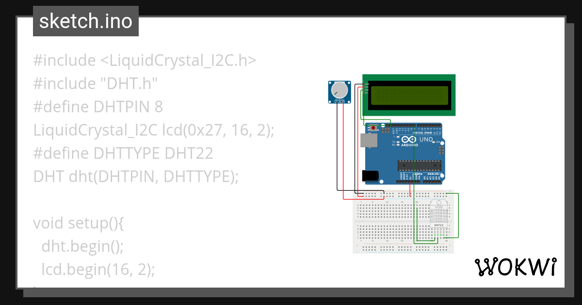 LCD Screen Writer 2 I2C - Wokwi ESP32, STM32, Arduino Simulator