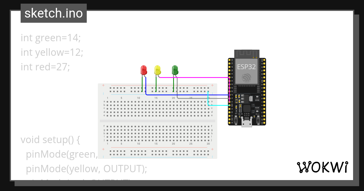 Lampu Lalu Lintas Wokwi Esp32 Stm32 Arduino Simulator