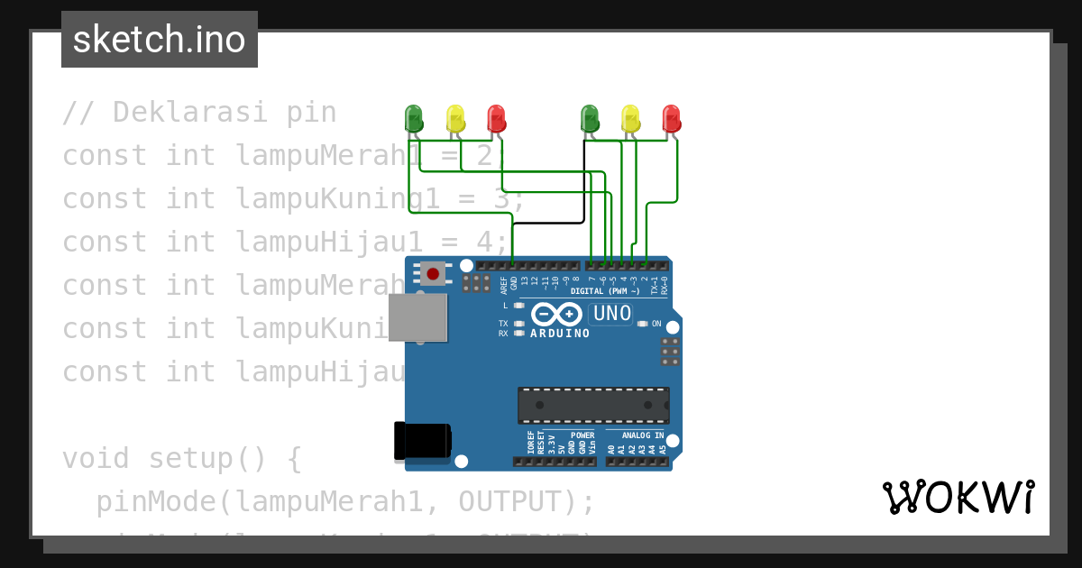 Lampu Persimpangan Wokwi Esp32 Stm32 Arduino Simulator 9010
