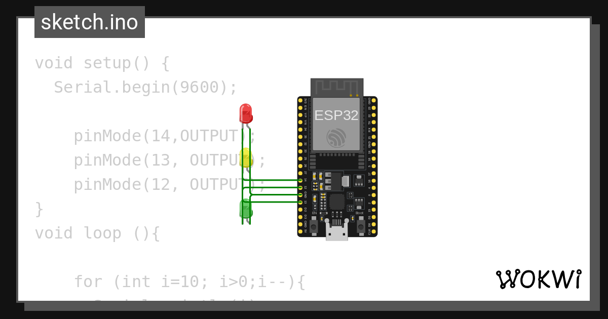 Traffic Light Sys Wokwi Esp32 Stm32 Arduino Simulator