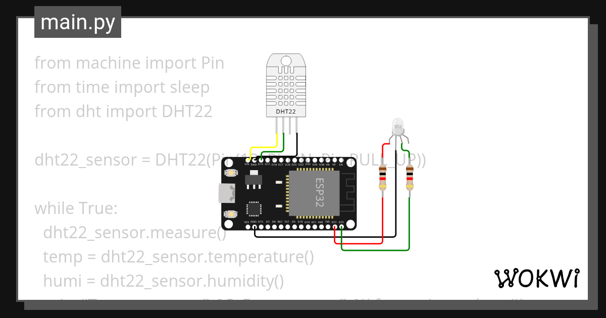 DHT22_RGB_LED_3021 - Wokwi ESP32, STM32, Arduino Simulator
