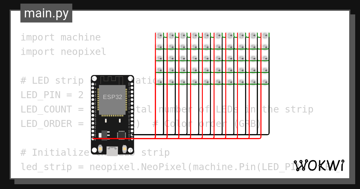 Ledstrip Wokwi Esp32 Stm32 Arduino Simulator