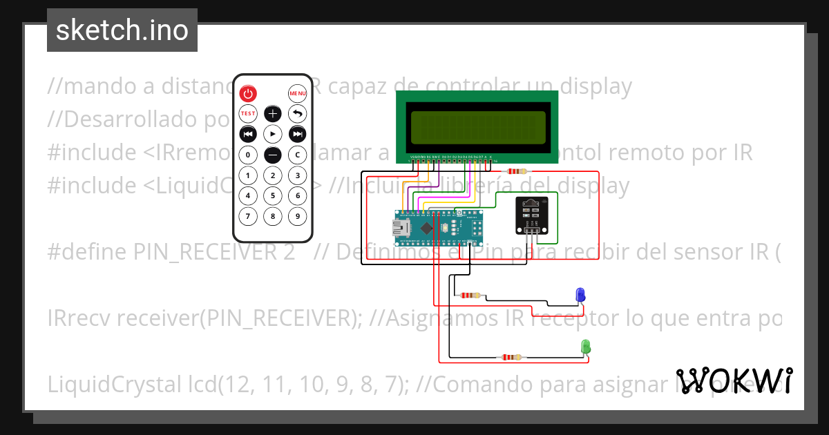 JLO MANDO IR - Wokwi ESP32, STM32, Arduino Simulator