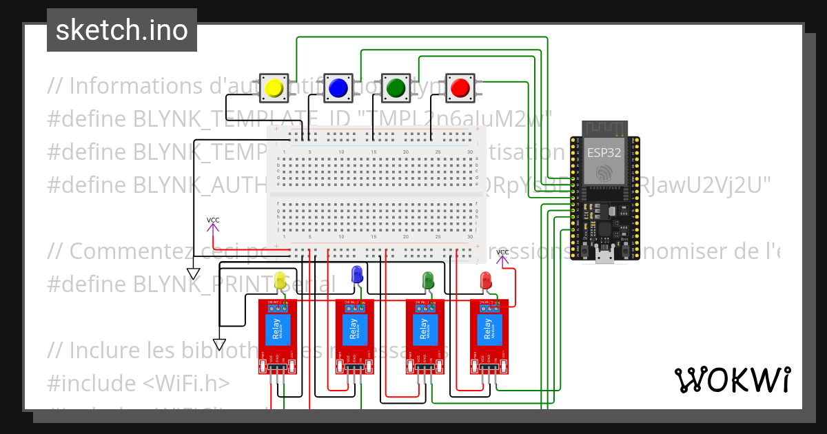 Automatisation led - Wokwi ESP32, STM32, Arduino Simulator