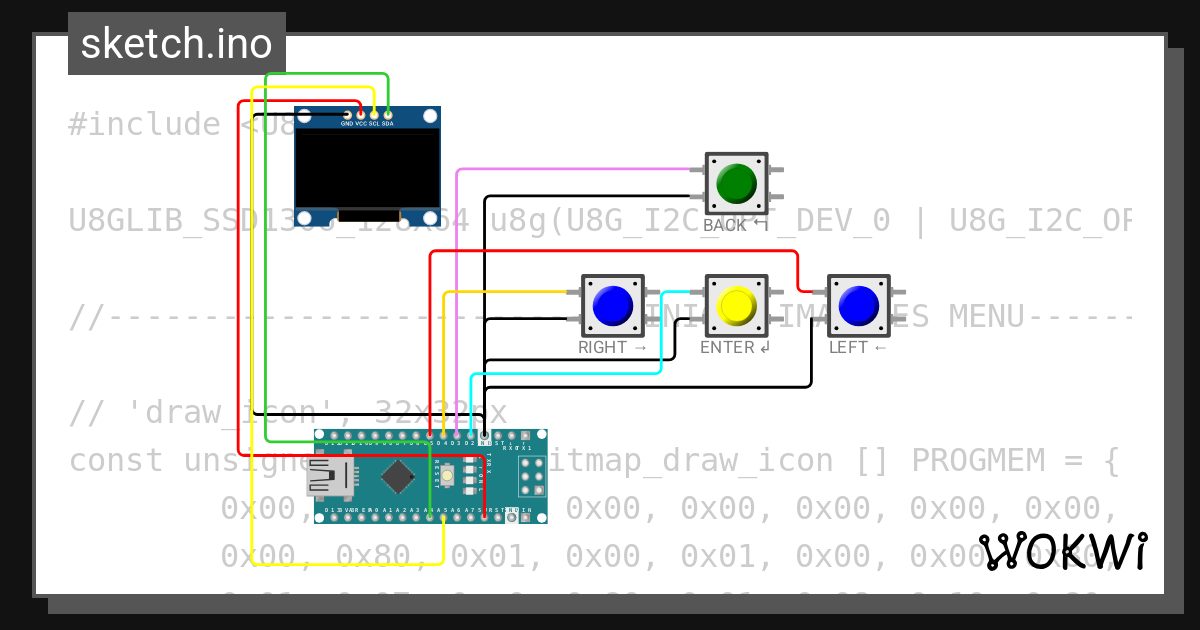 Menuoled Wokwi Esp32 Stm32 Arduino Simulator