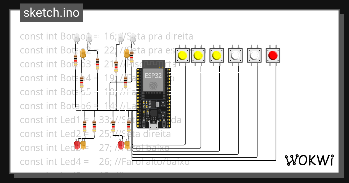 PROJETO (24/01) Mudei uns treco - Wokwi ESP32, STM32, Arduino Simulator