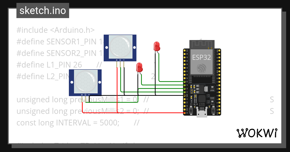 ESP32 LineNotify - Wokwi ESP32, STM32, Arduino Simulator