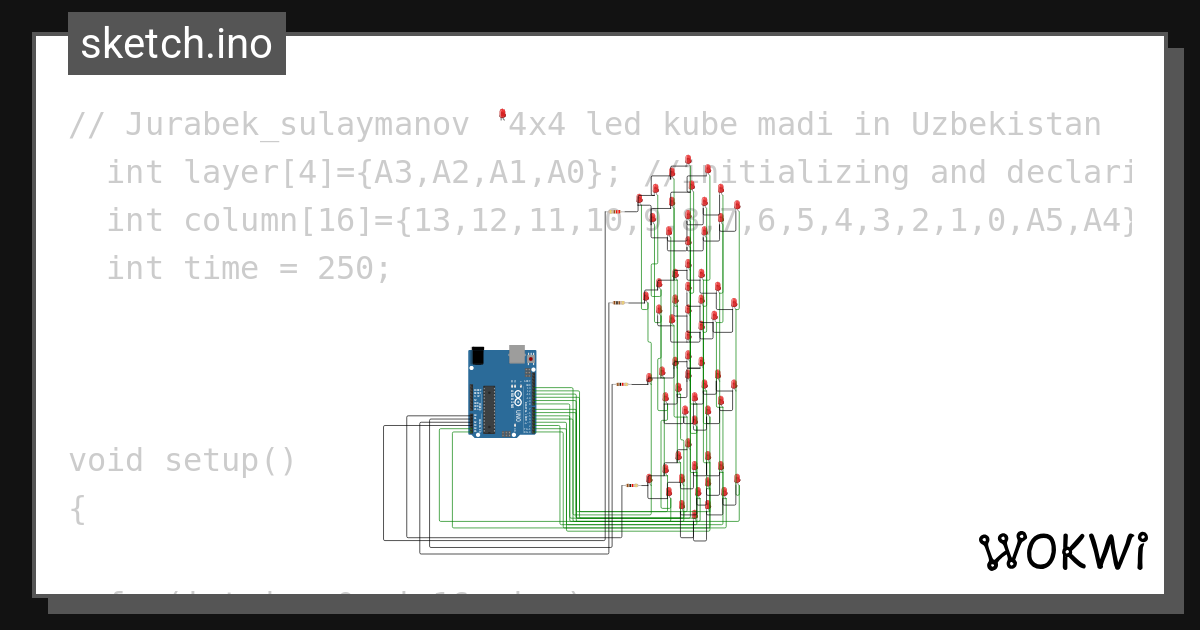 Led Kube 4x4 Uzbekistan Wokwi Esp32 Stm32 Arduino Simulator 3851