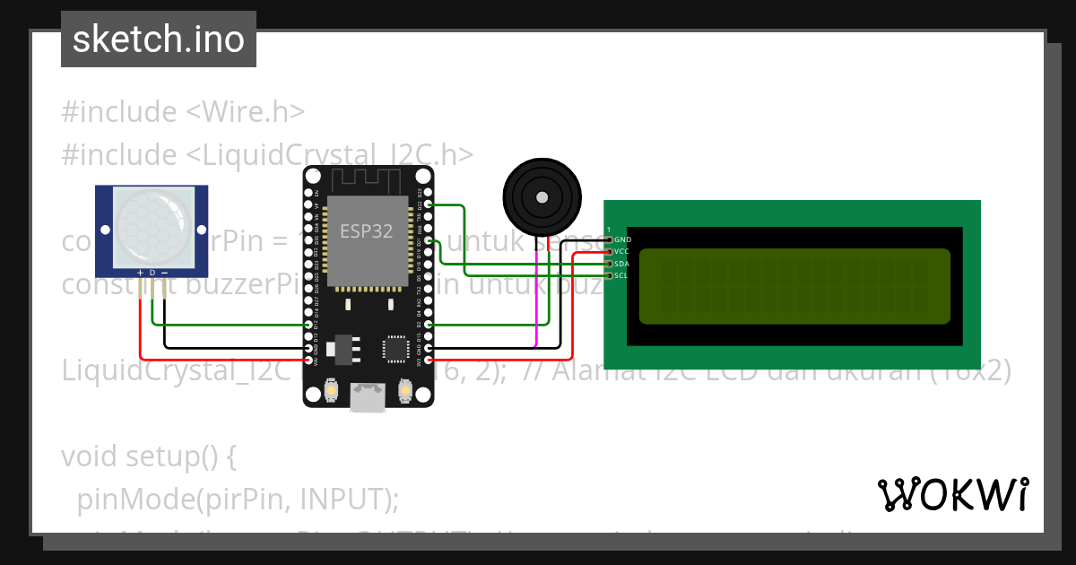 PIR ESP32 - Wokwi ESP32, STM32, Arduino Simulator