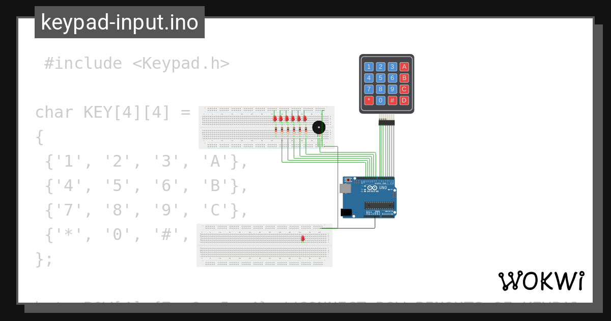 Keypad 16key Wokwi Esp32 Stm32 Arduino Simulator 4804