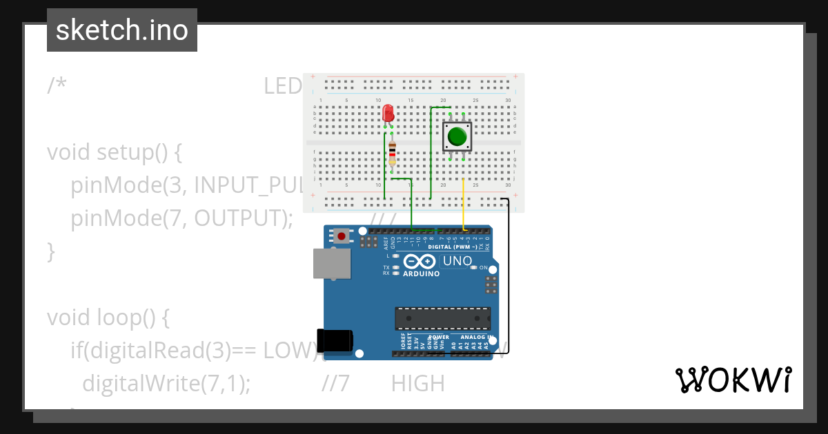 検証6-1-内部プルアップ - Wokwi ESP32, STM32, Arduino Simulator